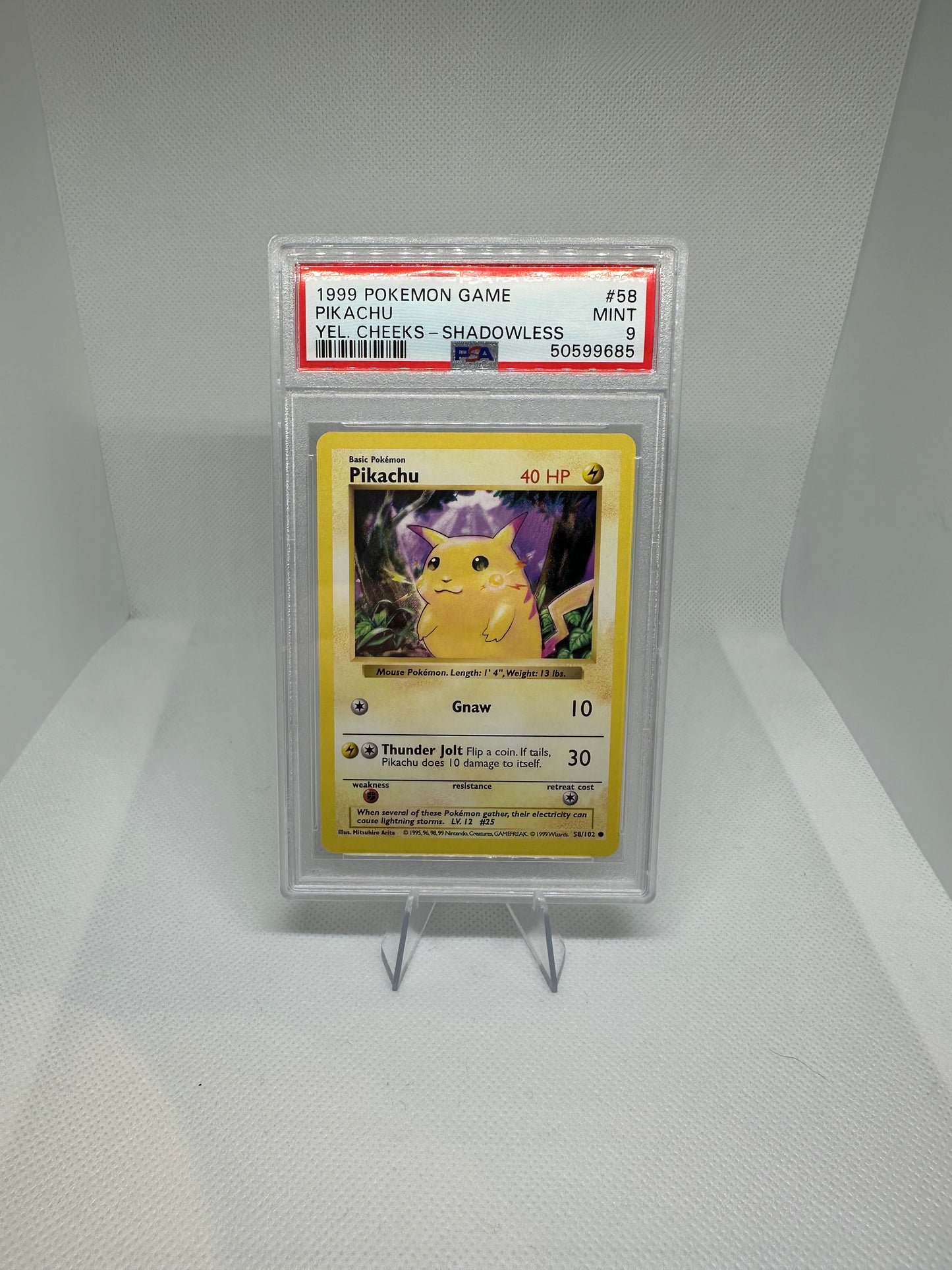 1999 PIKACHU Yellow Cheeks Shadowless PSA 9 – Insaiyan Cards